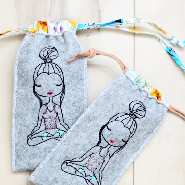 Yoga Girl Bookmark ITH Embroidery Design 4x4 / 5x7 - Etsy