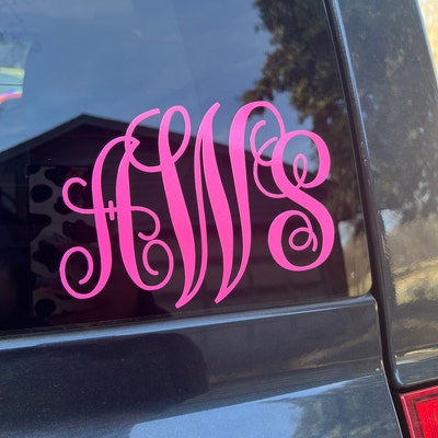 Monogram Car Decal / Car Decal / Script Monogram / Vinyl Monogram ...