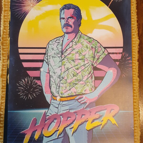 Hopper A3 A4 Poster Print Retro 80s Wall Print Fan Made Digital Drawing ...