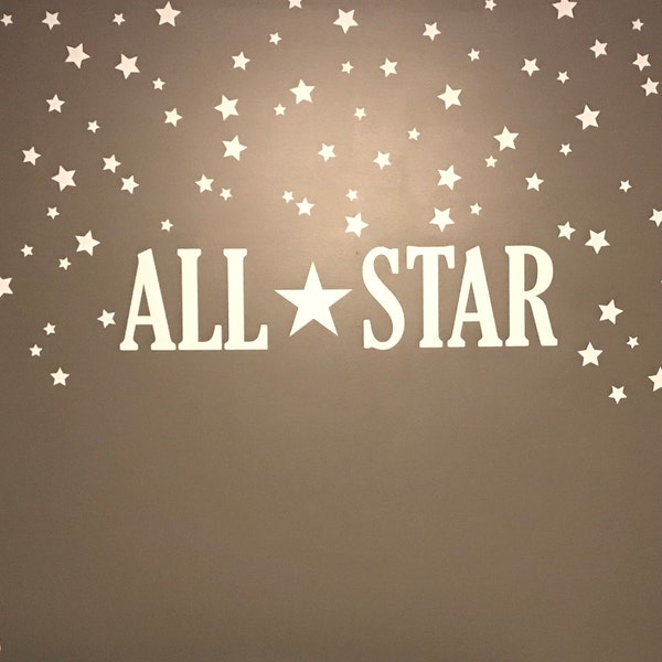 Nursery All Star Wall Decal - Vinyl Wall Text Sticker Art Custom Home ...