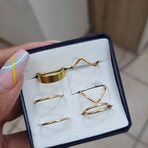 4 Gold Knuckle Ring Set, Above the Knuckle Rings, Stacking Midi Ring ...