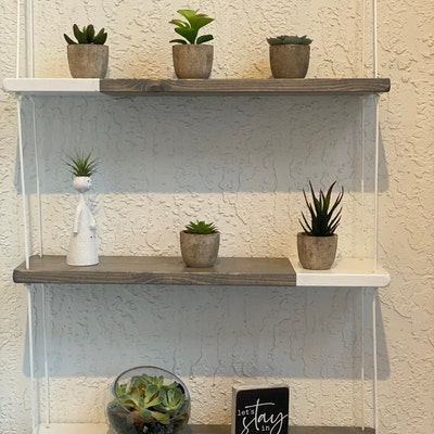 TRIO Two Tone Shelf Hanging Shelf Hanging Shelves Three - Etsy