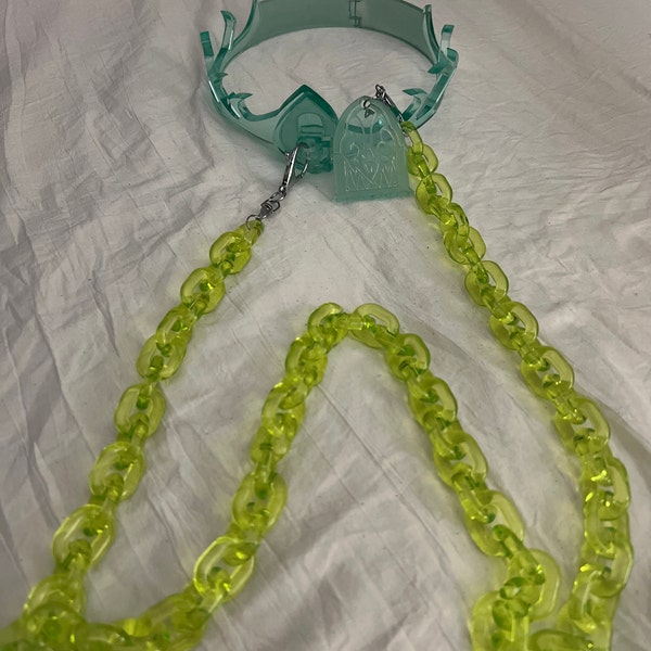 Hazbin Hotel Acrylic Vox Cosplay Collar With Acrylic Chain - Etsy