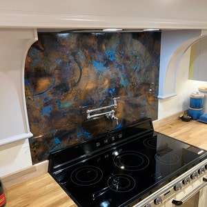 Copper Splashback Weathered Patina Backsplash - Etsy UK