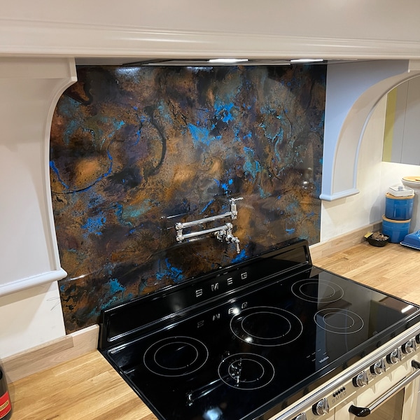 Copper Splashback Weathered Patina Backsplash - Etsy UK