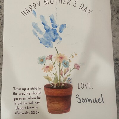 PRINTABLE Christian Mothers Day Flowers Handprint Art Craft DIY Child ...