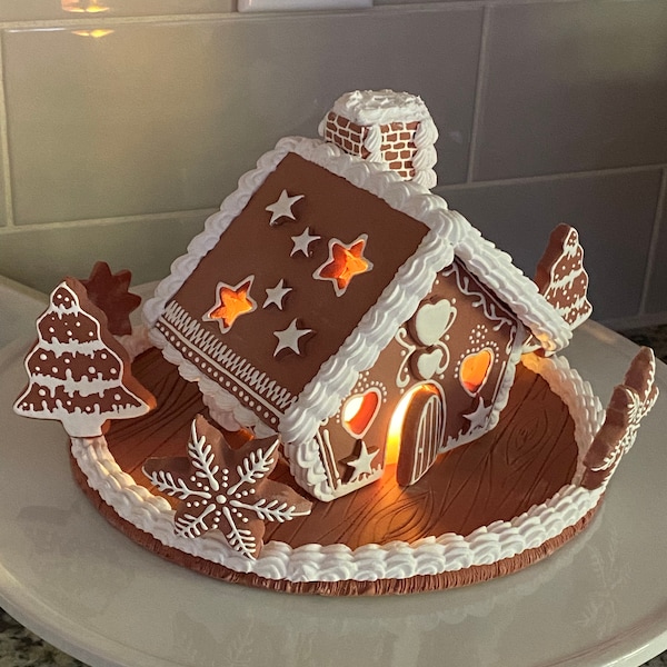 Wooden Christmas Gingerbread Houses Set of 3, Gingerbread Village ...