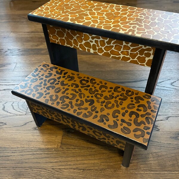 Rustic Wooden Step Stool, 2 Step Wooden Step Stool, Wooden Stool,wooden ...