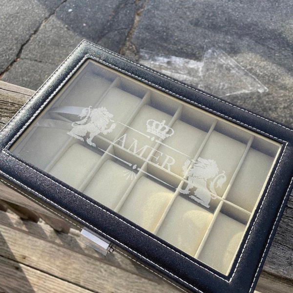 Monogrammed Watch Box, Engraved, Personalized, Groom, Husband, Gifts ...