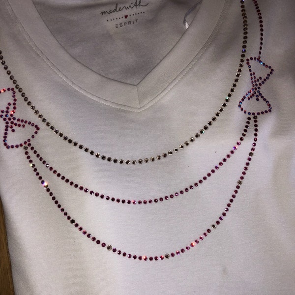 Neckline Rhinestones Necklace Pattern Transfer Instant Download SVG ...