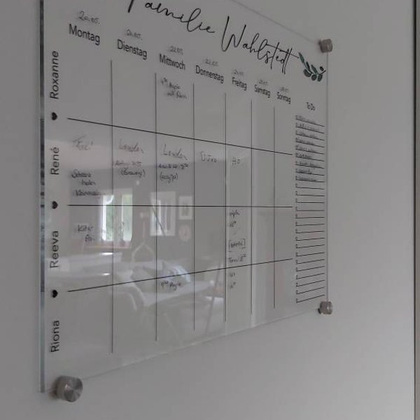 Wipeable Timetable Personalized Timetable Student Plan Acrylic Glass ...