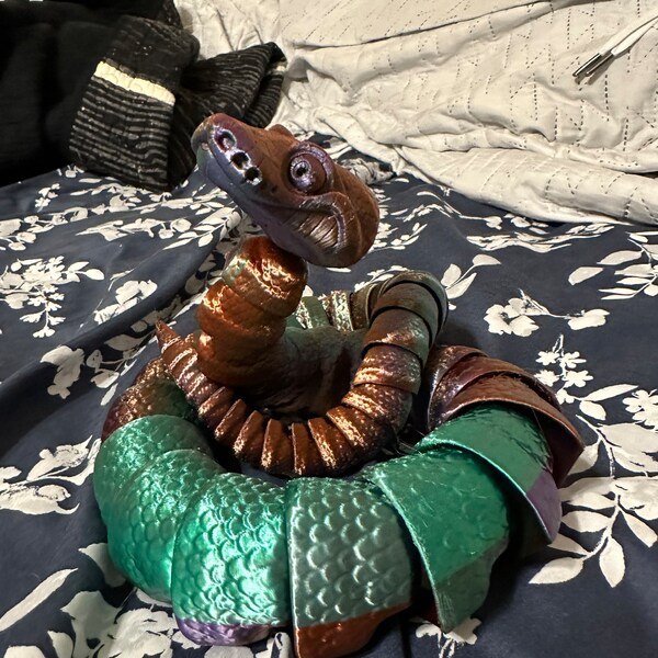 Ball Python Snake Digital .STL File for 3d Printing, Articulated Fidget ...