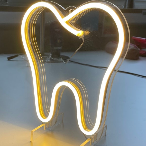 Tooth Neon Sign | White Tooth LED Neon | Medicine LED Light | Dentist ...