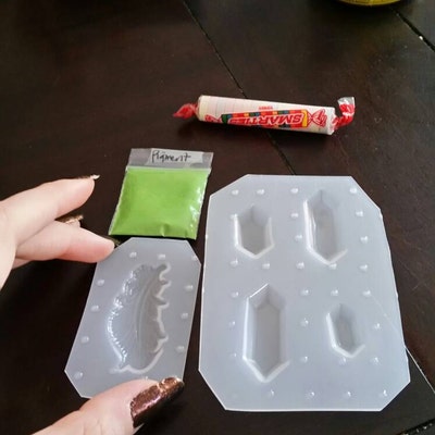 4pc Free Formed Rupee Gamer Jewels Faceted Gems Flexible Plastic Mold ...