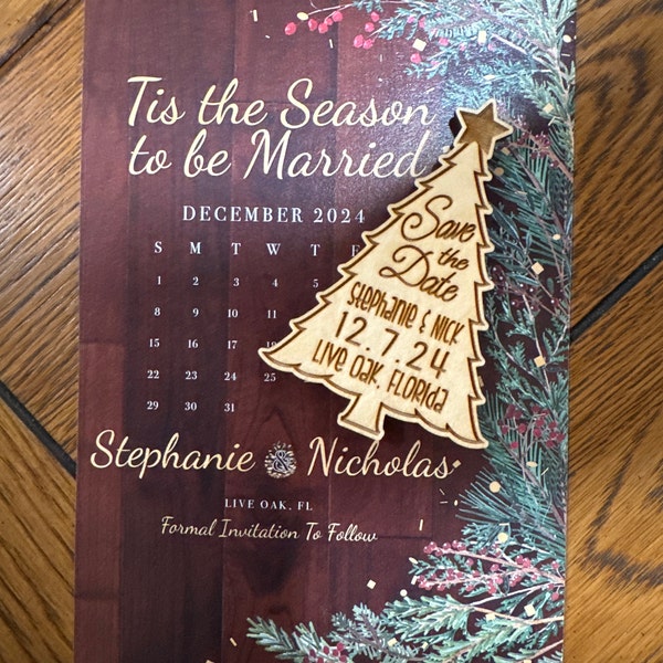 Save the Date Magnet Christmas, December Party Invitation, Christmas ...