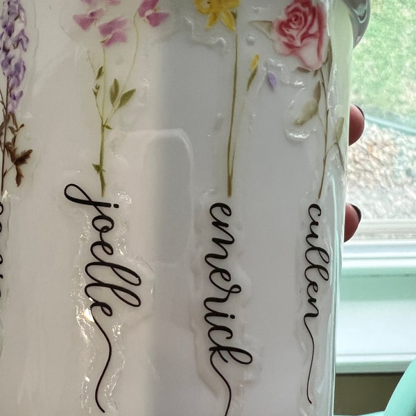 Custom Birth Month Flower Plant Pot, Mom & Kids Flower Pot, Grandma ...