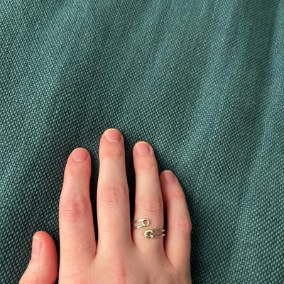 925 Sterling Silver Safety Pin Ring, Wrap Ring, Handmade Jewelry ...