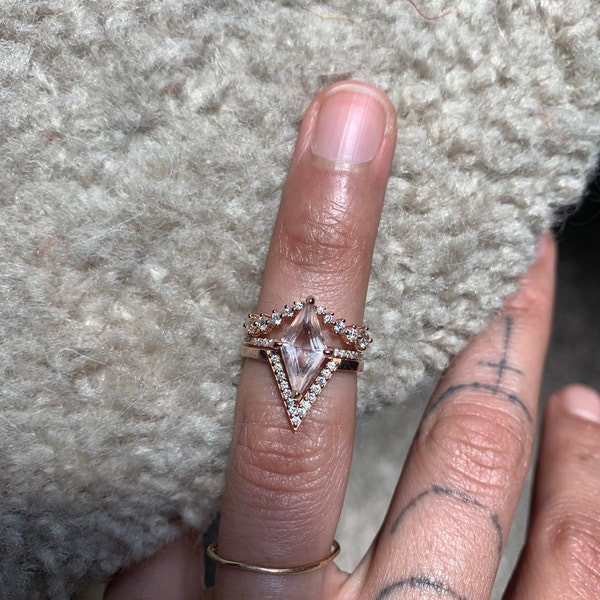 Vintage Open Wedding Band Diamond 14K 18K Rose Gold Unique Wedding Band ...