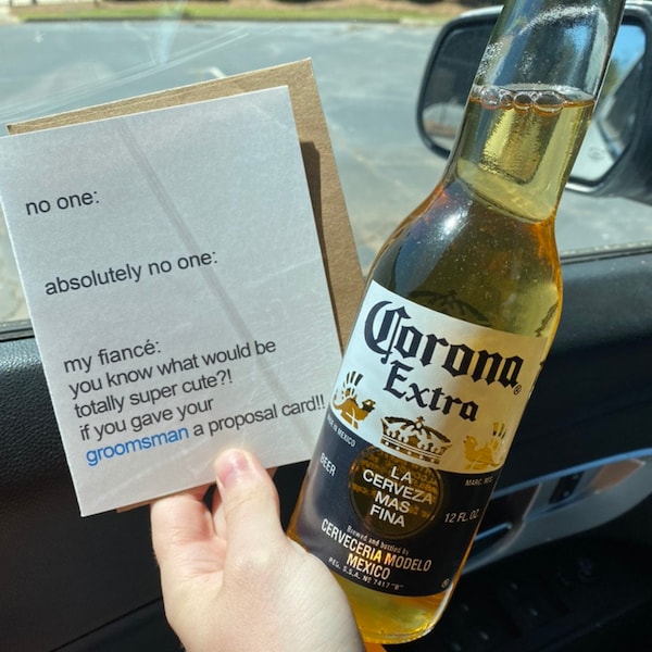 NO ONE Meme Proposal Card, Funny Groomsmen Proposal Best Man Usher ...