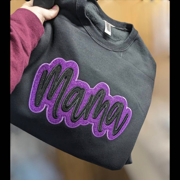 Satin Stitch Mama Double Stacked Script Applique Embroidery Download - Etsy