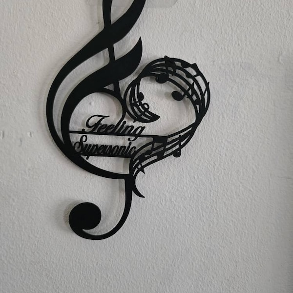 Personalized Music Notes Metal Wall Art, Musician Name Sign, Customized ...