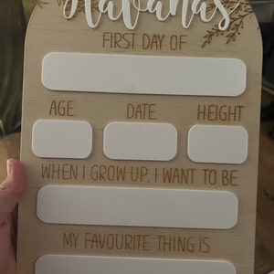 Personalised First Day Board, Customisable First Day Board, Kids First ...