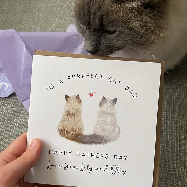 Personalised Choose the Cats Father's Day Card, From Two Cats, for Cat ...