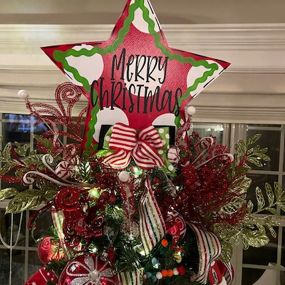 Christmas Tree Topper, Holiday Tree Topper, Personalized Tree Topper - Etsy