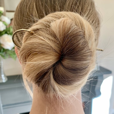 Elidi Hair Pin Brass Simple Hair Pin Hair Pins Brass Hair Pin Hammered ...