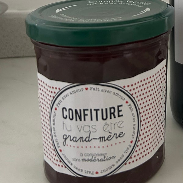 Etiquette confiture Grand mère - Tu vas être grand mère - mamy ...