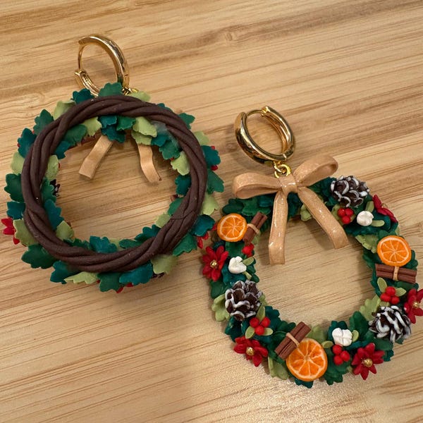 Granny Square Dangle Polymer Clay Earrings | Bright Spring Color Block ...