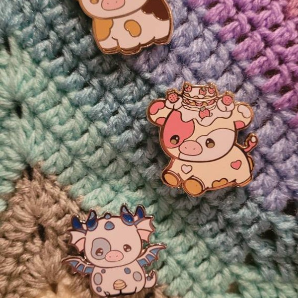 Ice Cream Cow Sticker Set Ver 2, Cute Cow Sticker Bundle, Rainbow Cow ...