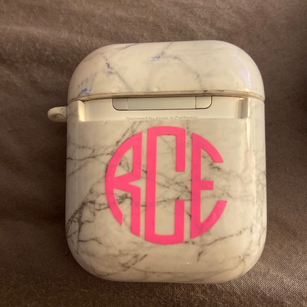 Apple Airpods | Small Monogram Decal | Free Shipping Decal | Custom ...