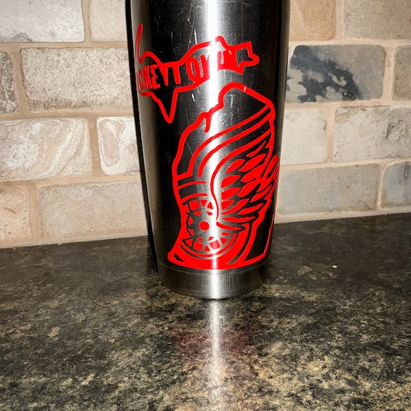 Detroit Red Wings Logo Inside Michigan Outline Sticker Decal - Etsy