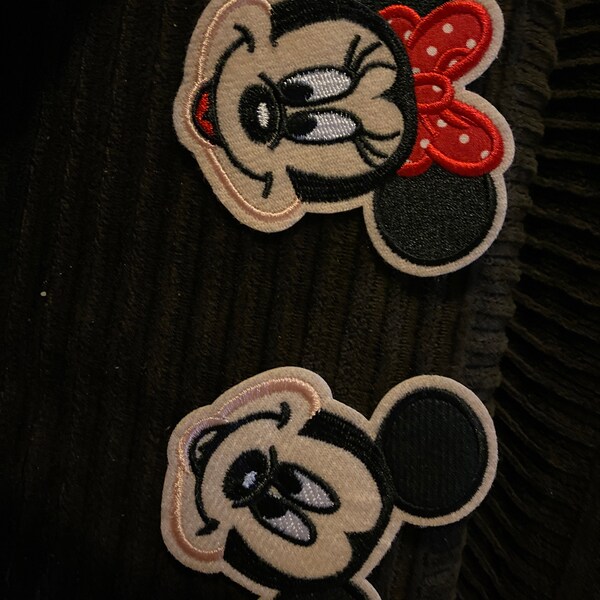 Set of 2pcs Mouse Patches - Iron on Patch or Sewing Patch Mickey Mouse ...