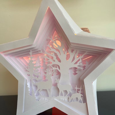Pack 3 Christmas Star Lantern Shadow Box SVG for Cricut Proroject ...