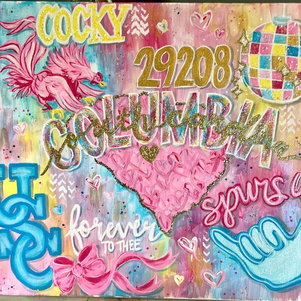 Custom Painted College Canvas - Etsy