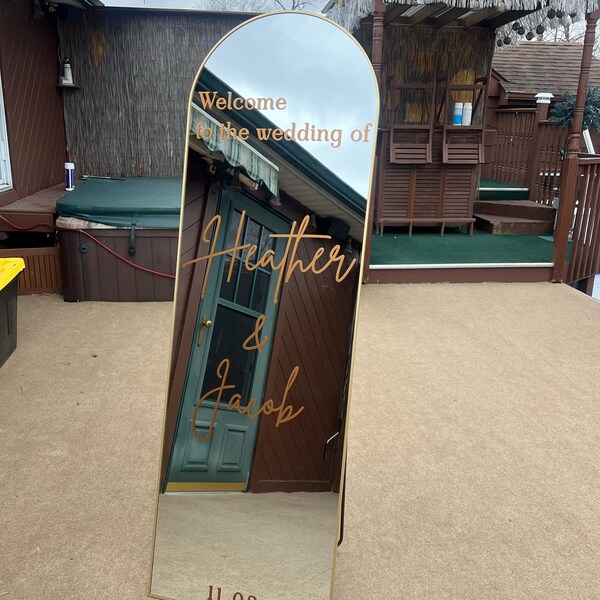 Custom Wedding Mirror Decal, Shower, Parties, Events, Personalized ...