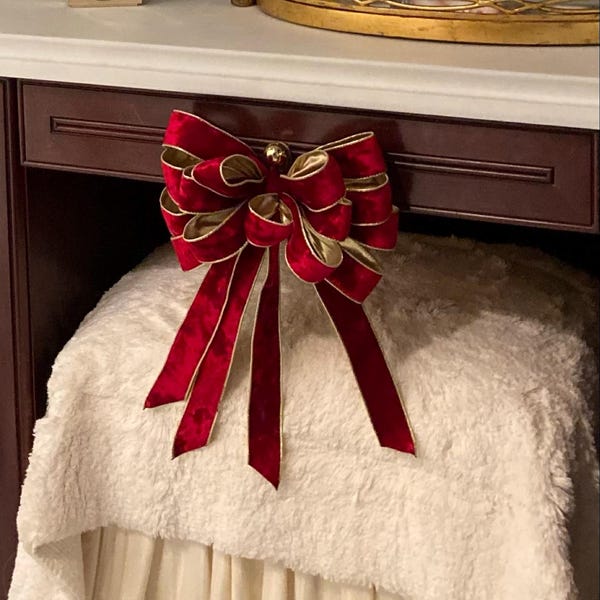 Large Chic Deluxe Silver/dark Grey Velvet Bow With Silver Lining, Wired ...