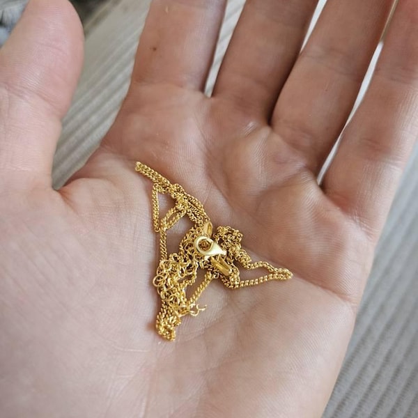 14k Gold Twist Chain Necklace, Thin Rope Chain Necklace, Dainty ...