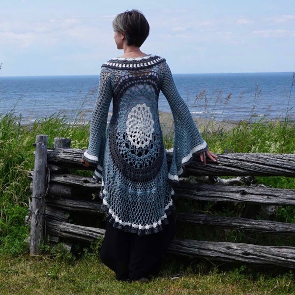 Crochet PATTERN: Lotus Duster / the ORIGINAL Bell Sleeve Lace Mandala ...