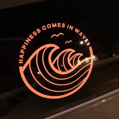 Custom City Ocean Wave Vinyl Decal Aloha Wave Decal Ocean - Etsy