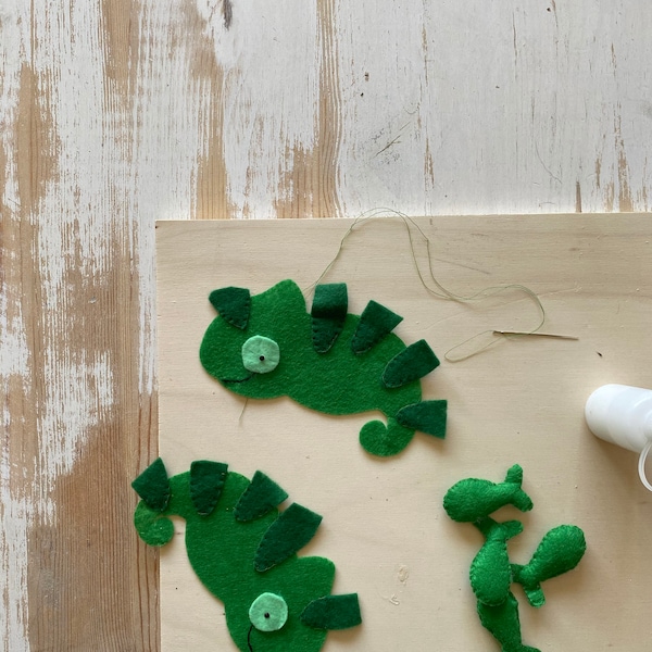 Felt Chameleon Sewing Pattern: Lizard Plush Doll, Crib Mobile Toy (PDF ...