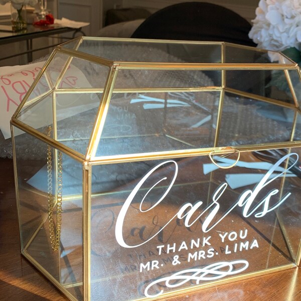 Custom Card Box Decal for Wedding Personalized Card Box Sticker Custom ...