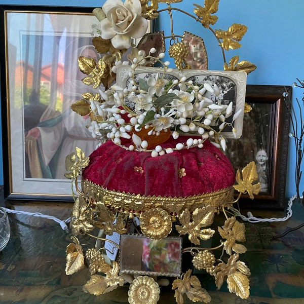 Antique French Globe De Mariee, Wedding Dome Interior, Display Stand ...