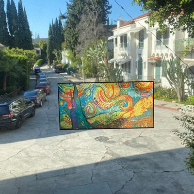 Starry Night WINDOW CLING Suncatcher Faux Stained Glass - Etsy