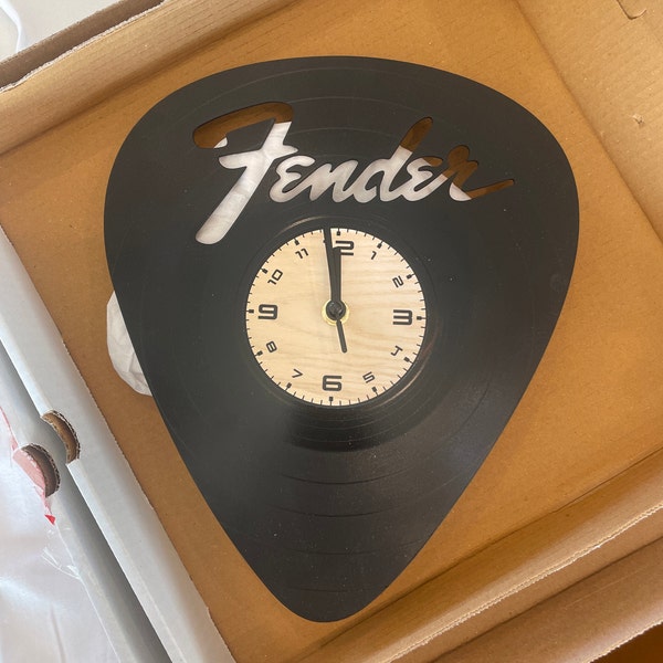 GUITAR PICK Fender Strat Vinyl Record Clock - Etsy