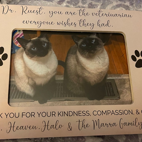 Personalized Veterinarian Picture Frame, Veterinarian Thank You Gift ...
