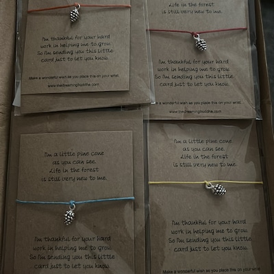 Pack of 5 Friendship Wish Bracelets Friendship Poem Cards - Etsy
