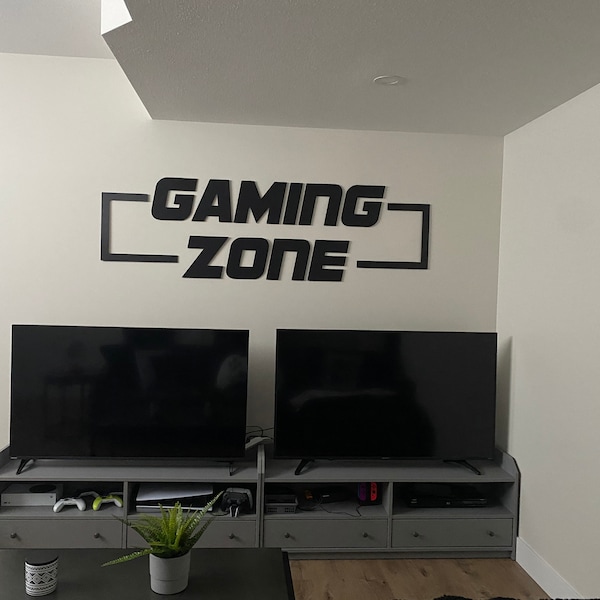 Gaming Zone, 3D Wall Decor, Video Games Sign, Gameroom Sign Gifts ...